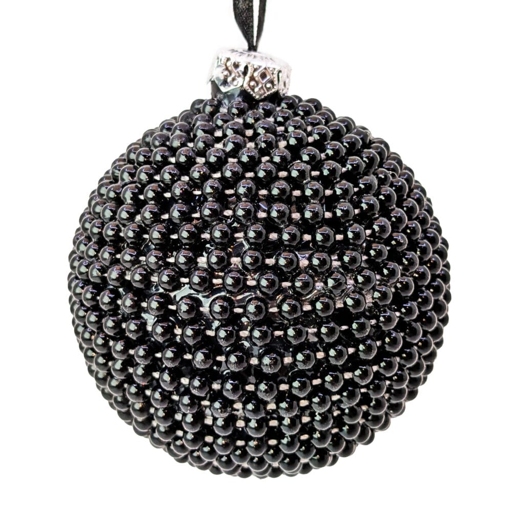 Weihnachtskugel Perlen schwarz Edler Weihnachtsschmuck
